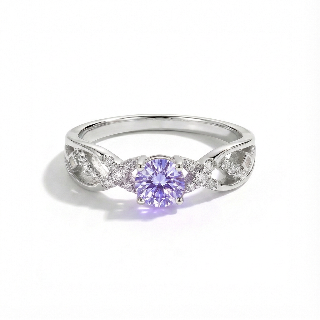 Amethyst Twisted Bloom Ring – Dreammiu